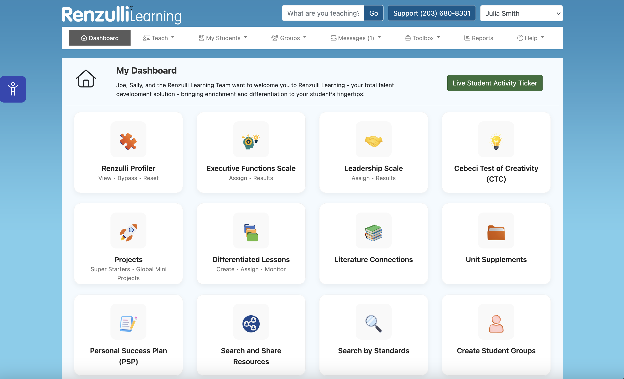 Meet your new Renzulli Teacher Dashboard