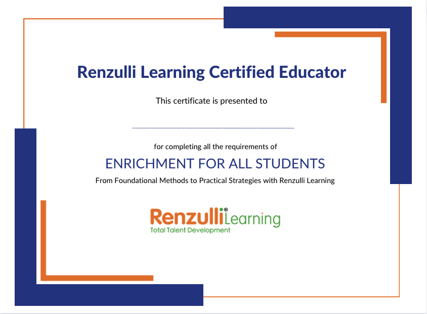 Become a Renzulli Learning Certified Educator
