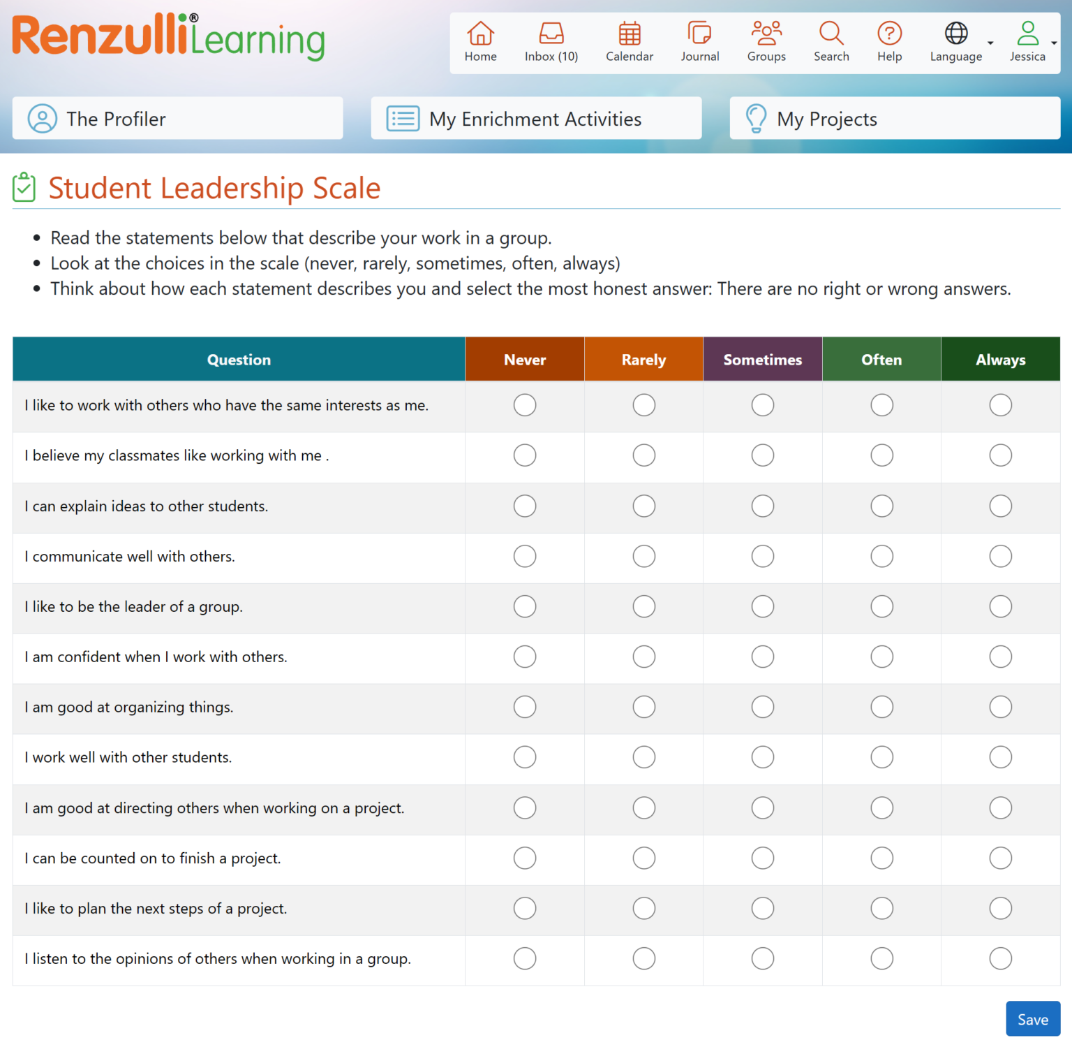 Renzulli Leadership Assessment